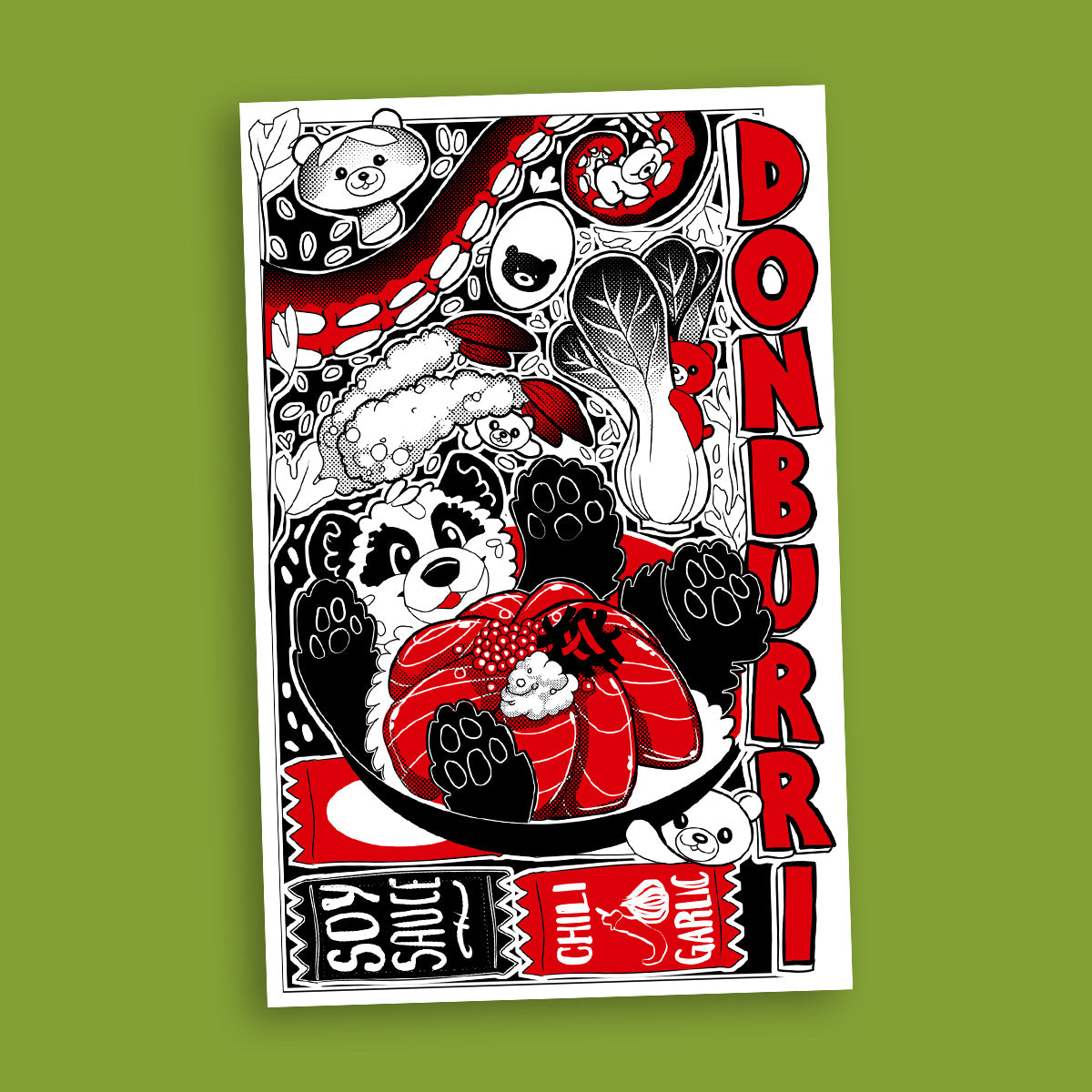 SIGNED AND NUMBERED Don-Burr-i Bears 11x17 Poster Print – Sushi Tomodachi