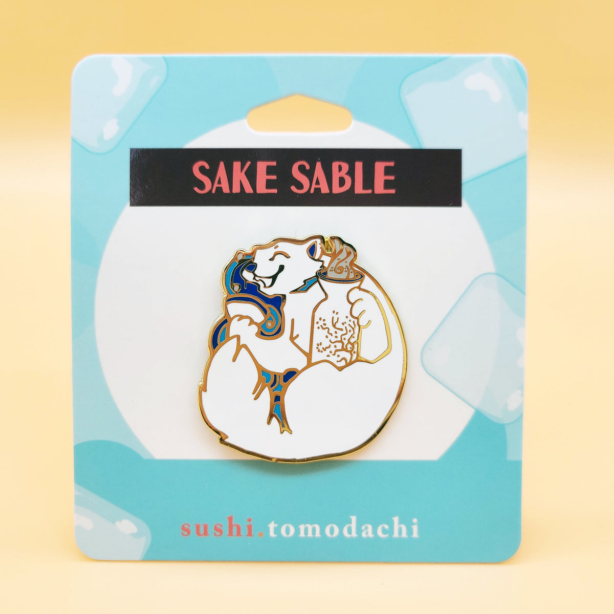 Sake Sable Hard Enamel Pin – Sushi Tomodachi